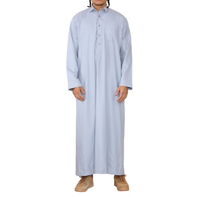 Mens Blue Thobe Jubba SAUDI Ramadan EID Islamic Kaftan Kaudara Arabic ...