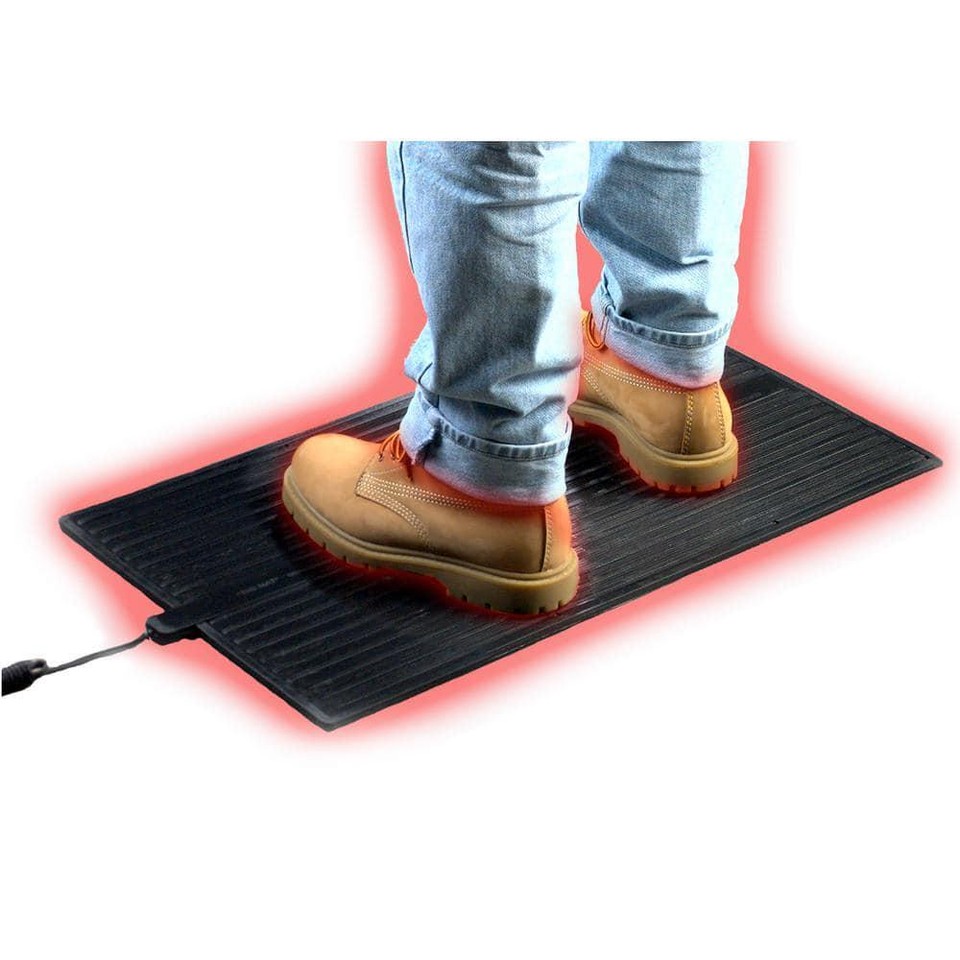 Cozy Products Heated Floor Mat Durable Black Rubber Spot Clean 36 in. x ...