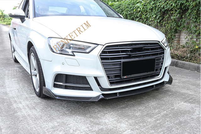 ABS For 2017 2018 Audi A3 S3 Carbon Fiber Front Bumper Lip Spoiler ...