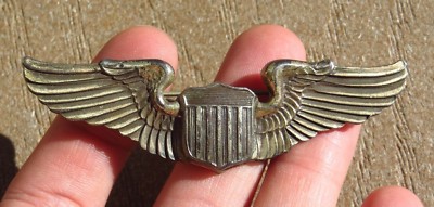 WW2 US Army Air Force AAF Pilots Wings Pin Badge Insignia | eBay