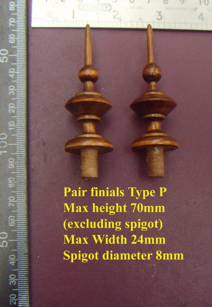 da type P - Pair stained wood vienna regulator wall clock FINIALS ...