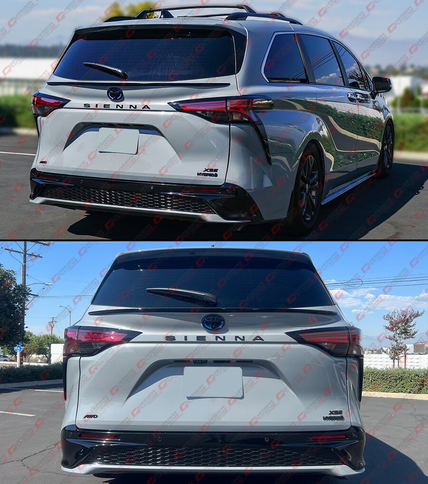 FOR 2021-26 TOYOTA SIENNA JDM SPORT GLOSS BLACK TAILGATE TRUNK MID WING ...