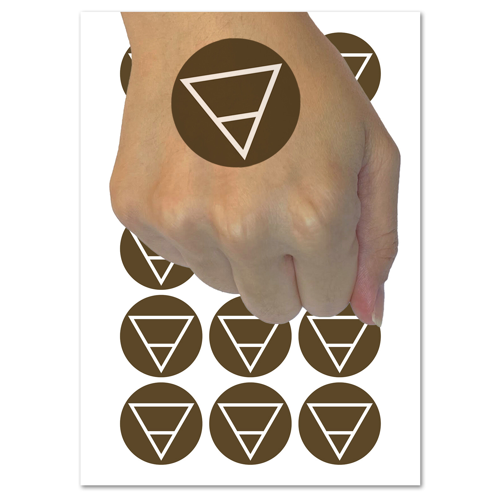 Triangle Witch Symbol Earth Wicca Element Temporary Tattoo Water ...