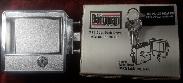 Vintage NOS Bargman RV Trailer Motorhome Door Lock L300 Chrome 2 Keys ...
