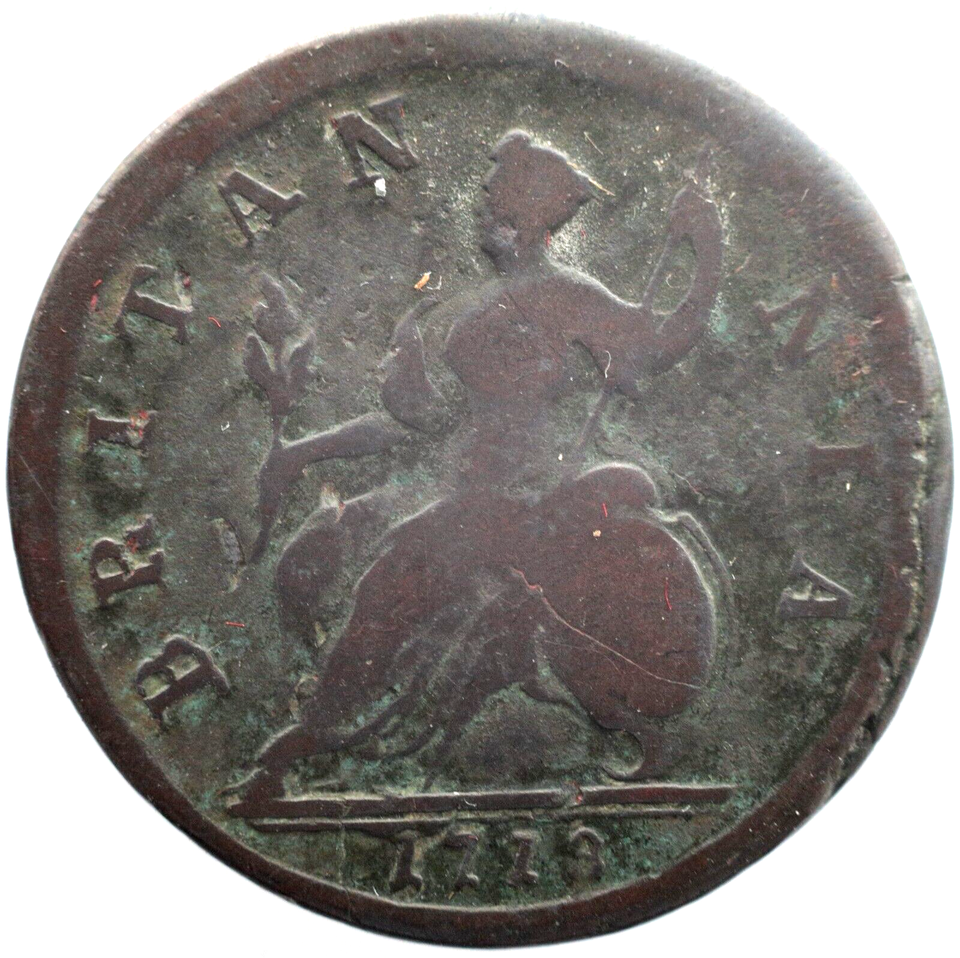 KAPPYSCOINS G5945 1718 COLONIAL KING GEORGE I HALF PENNY | eBay