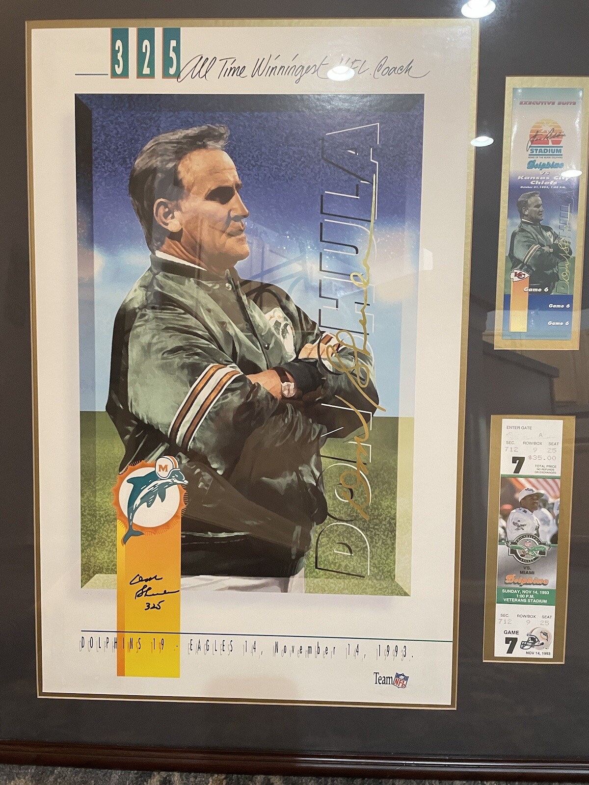 Don Shula signed customed framed with authentic autograph. 27x32 | eBay