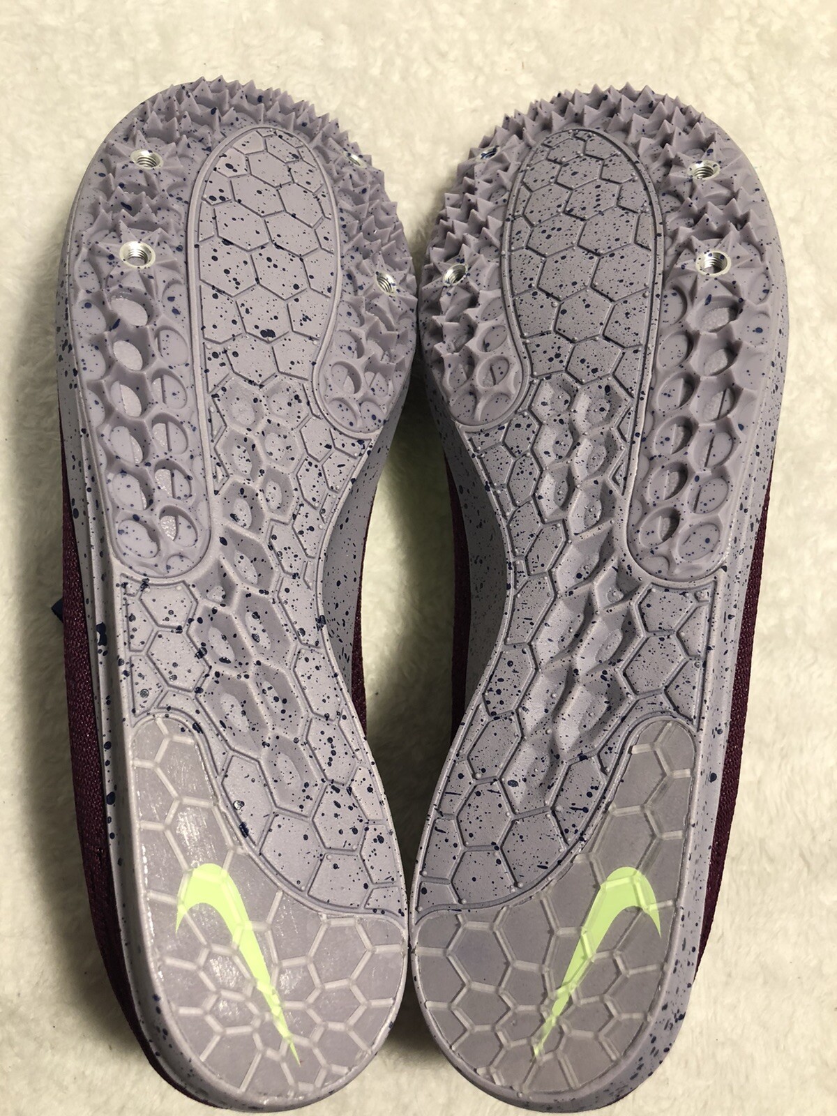 NIKE ZOOM MATUMBO 3 TRACK SPIKES BORDEAUX/LIME 835995 600 MEN'S SZ 14 ...