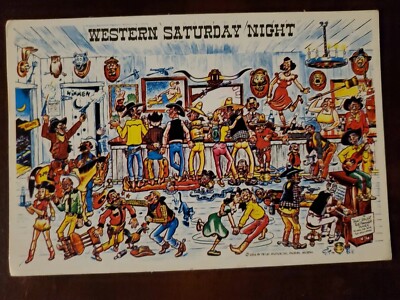 Comic "Western Saturday Night" at saloon 1989 Vintage Postcard | eBay