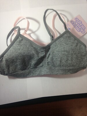 Girls' 2pk Ruched Crop Bra - More Than Magic Pink/Gray Size S (30A) | eBay