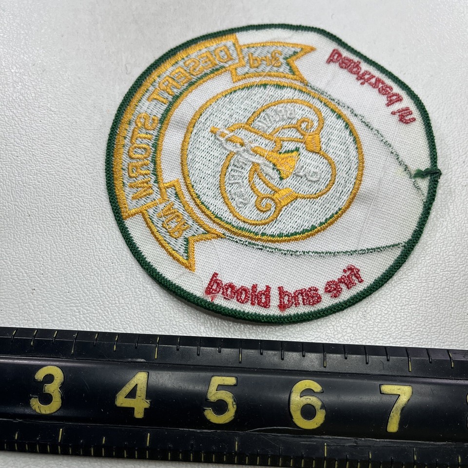 War DESERT STORM 3rd ACR BATHED IN FIRE & BLOOD Patch Army, Brave ...