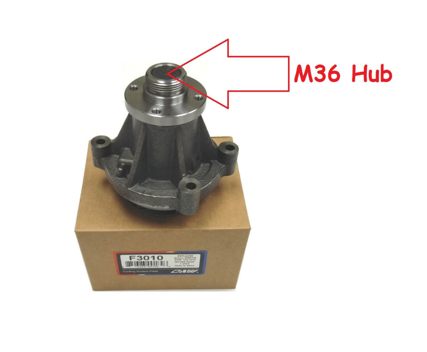 OAW Water Pump (M36 Hub) for 10-18 Ford E350 E450 F450 F550 F53 F59 6 ...
