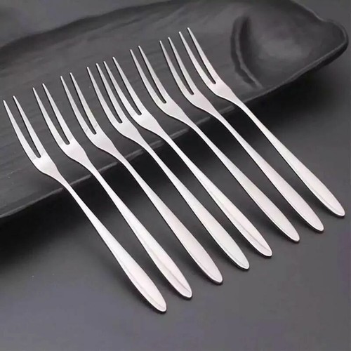 10pcs Stainless Steel Two-tine Fork Fruit Fork set Tableware Snack ...