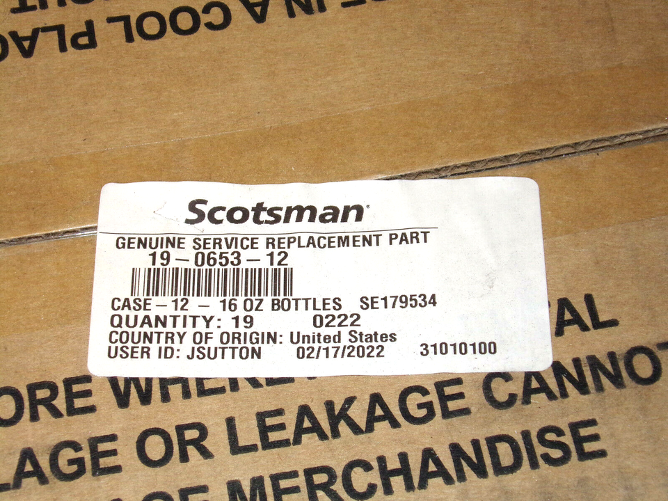 Scotsman Clear 1 Scale Remover & Cleaner for Ice Machines 19-0653-01 ...