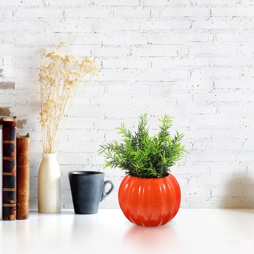 Ceramic Flower Vase Pumpkin Planter Hollow Fall Table Decorations for ...