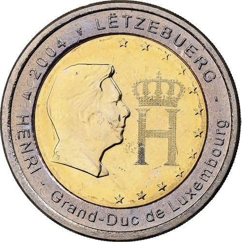 Luxembourg, 2 Euro, Henry I Monogram, 2004, Utrecht, Bimetallic, UNC | eBay