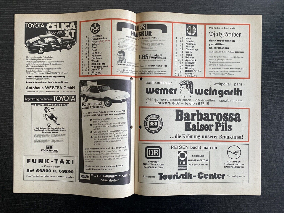 Bl 79/80 1. Fc Kaiserslautern - Hertha Bsc, 20.10.1979 - Werner Melzer ...