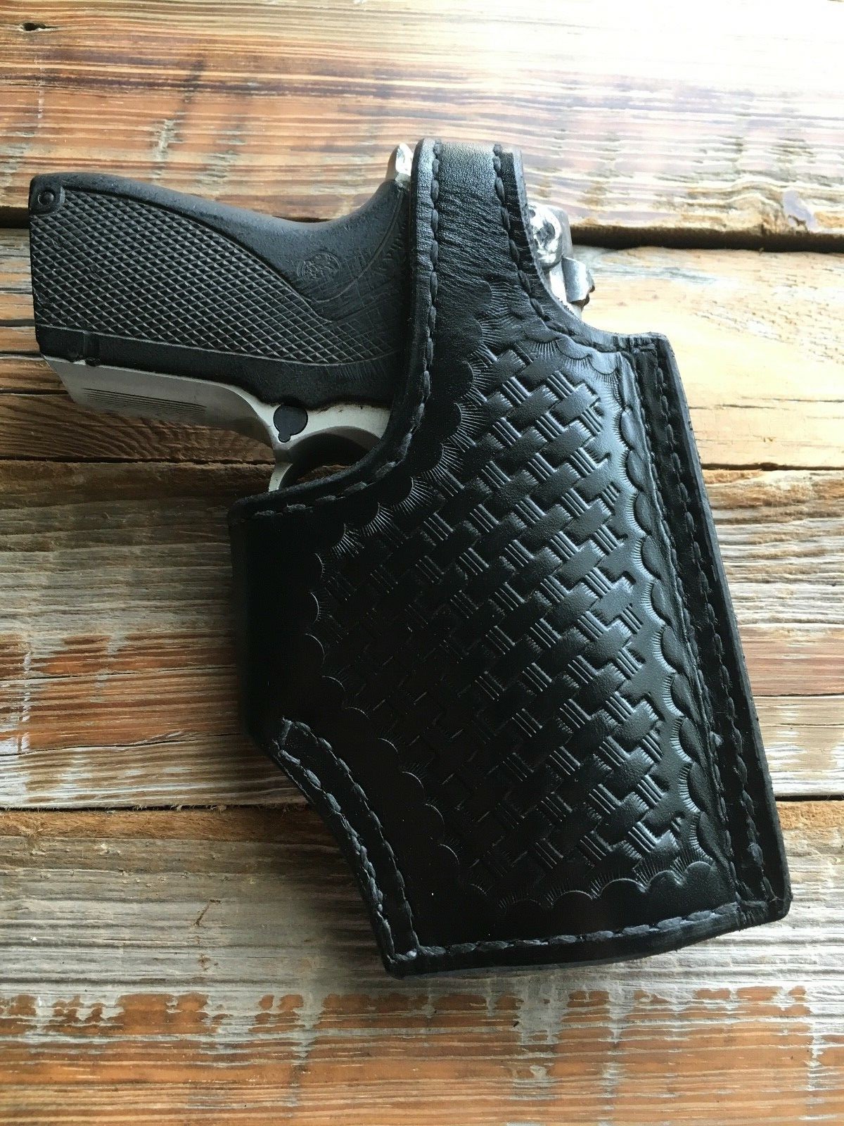 Vintage Classic Tex Shoemaker 23H Black Basketweave Leather Holster For ...
