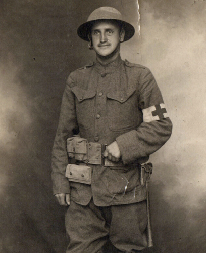 WWI Army Medic Soldier M1917 Medical Belt Helmet Hand Ax Real Photo ...