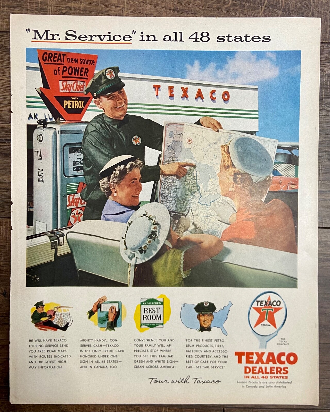 Original Vintage Texaco Ad: Mr. Service in all 48 States, Saturday ...