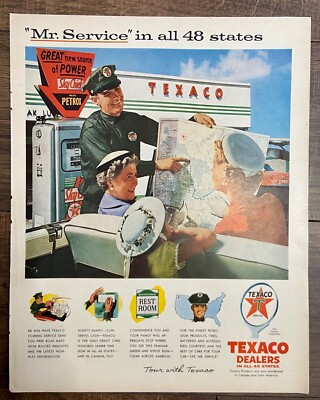 Original Vintage Texaco Ad: Mr. Service in all 48 States, Saturday ...