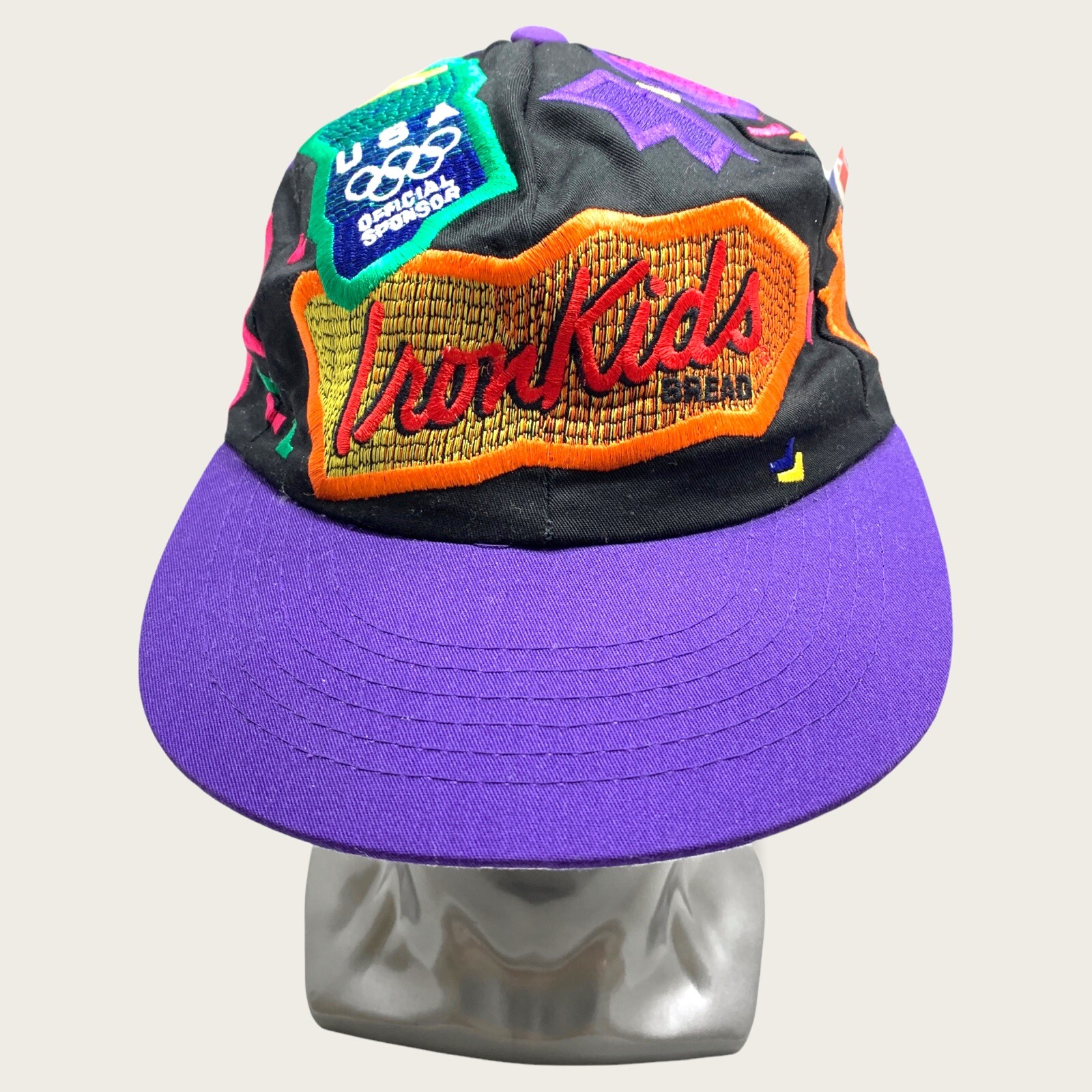 Vintage 90s Iron Kids Colonial Bread Hat Color Block … - Gem