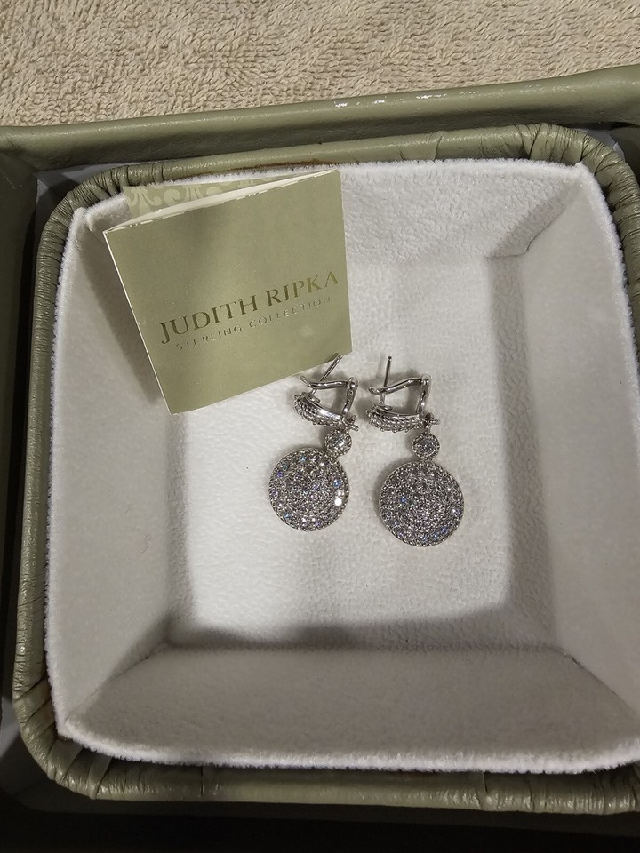 new Judith Ripka QVC retired diamonique 925 sterling silver earrings | eBay