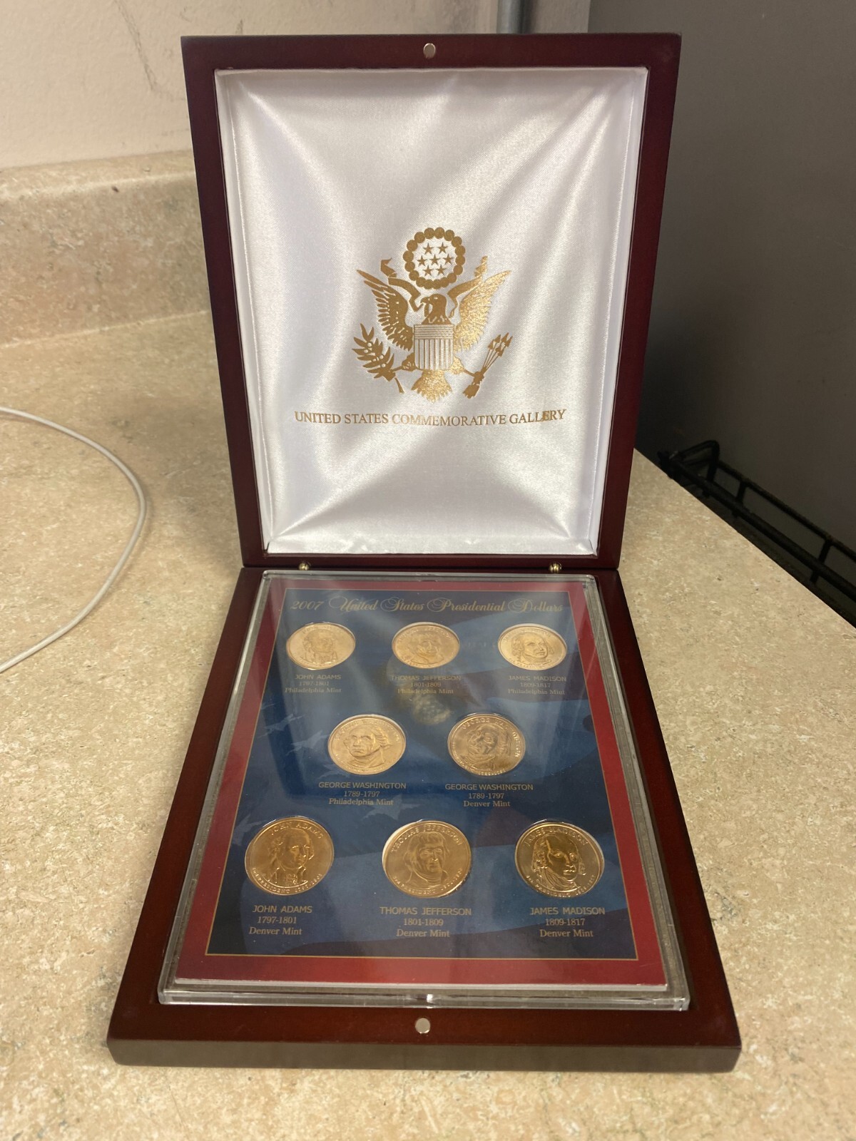 2007 $1 US Presidential Dollar Set Display Box US Commemorative Gallery ...