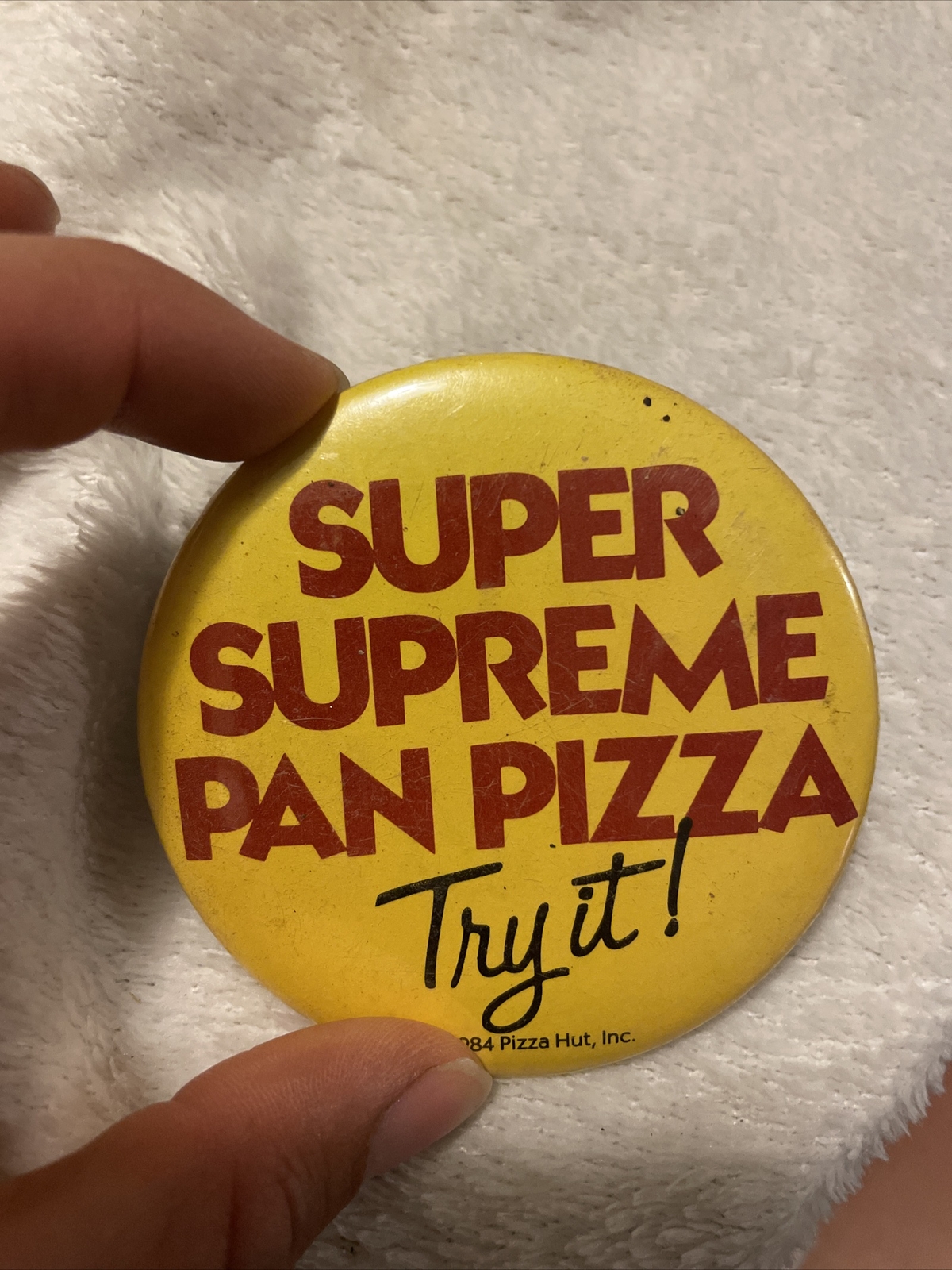 Super Supreme Pam Pizza Pizza Hut Inc. 1984 Vintage PinBack Button | eBay