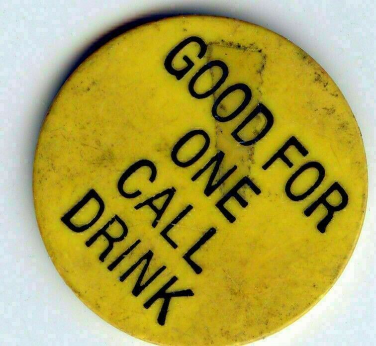 Token: Leo's Lounge /Good for One Call Drink, Union City Yellow | eBay