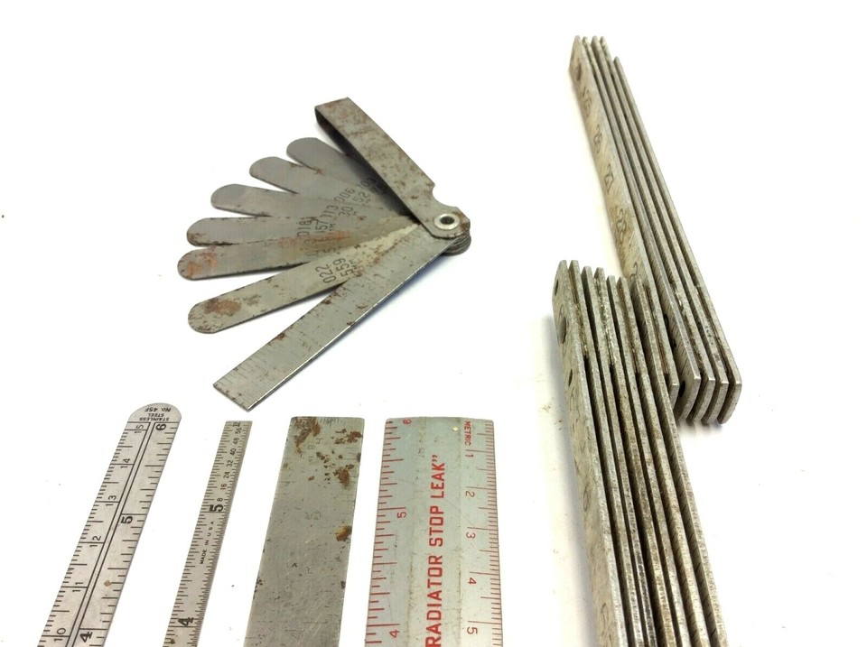 Mixed Vintage Lot Used Machinists Kasta Folding Ruler Brown Sharpe ...