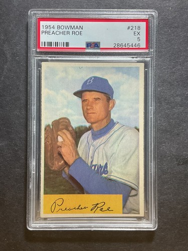 1954 Bowman Preacher Roe 218 PSA 5 Loop Variation Nice Center H3 | eBay
