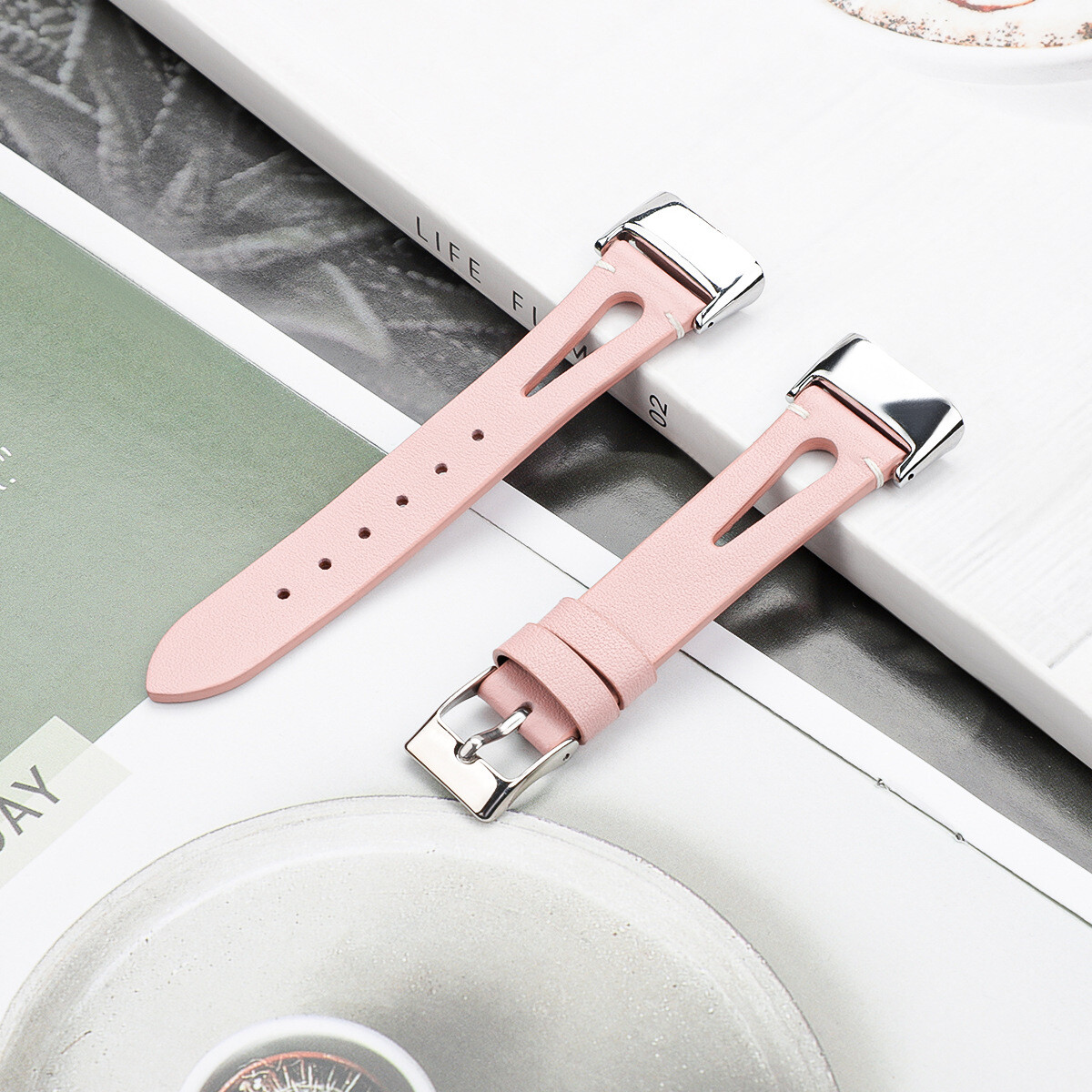 Replacement Leather Buckle Wristband Strap Watch Band for Fitbit Charge ...