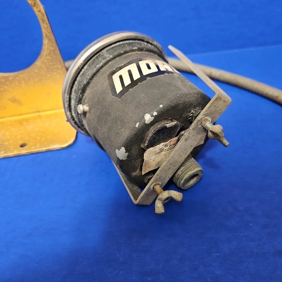 VINTAGE MOROSO TACH BRACKET CABLE TACHOMETER MECHANICAL DRIVE GASSER ...