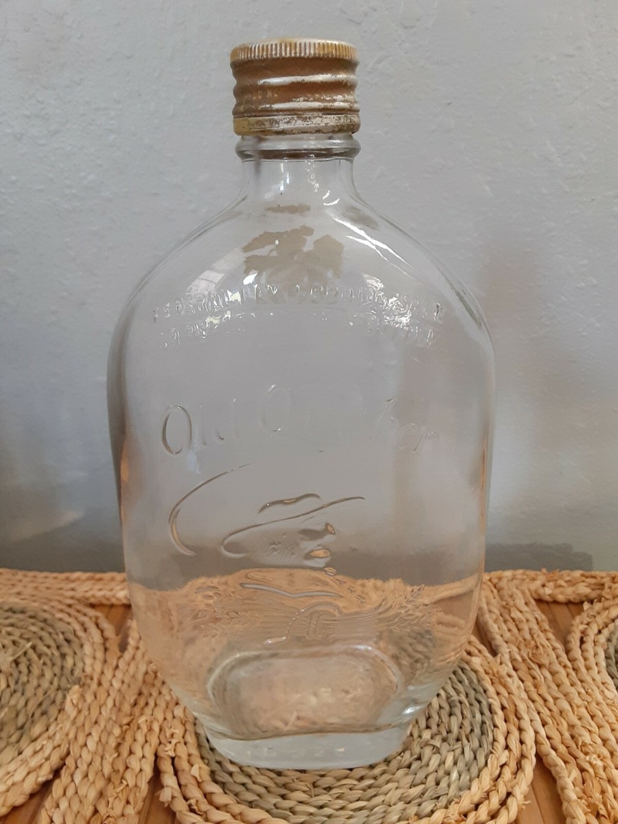 Old Quaker Glass Bottle Dates Vintage Old Quaker Embossed Whiskey
