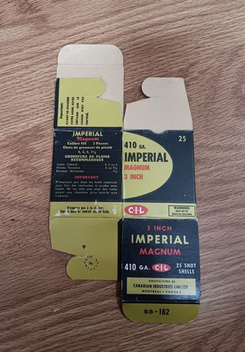 VINTAGE IMPERIAL 410 SHOTGUN SHELL BOX EMPTY C -I- L 3'' Magnum #7 1/2 ...