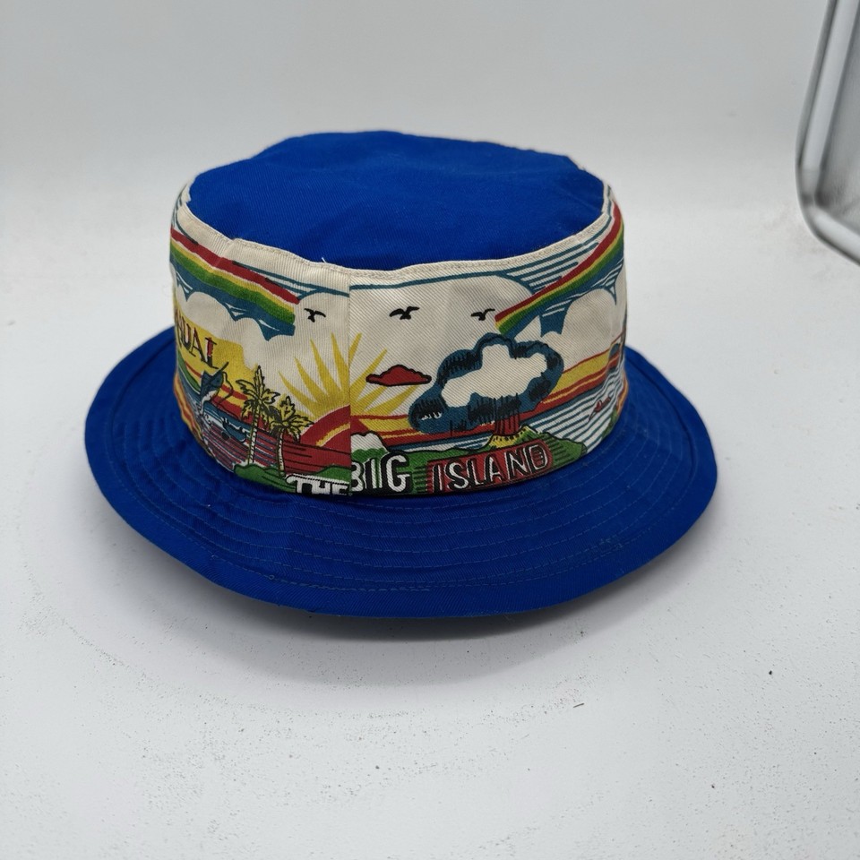 Vintage Hawaii Bucket Hat Adults Hawaiian Islands Souvenir 60s All Over ...