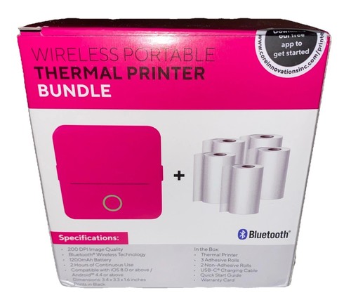 New Core Innovations Wireless Portable Thermal Printer Bundle Bluetooth ...