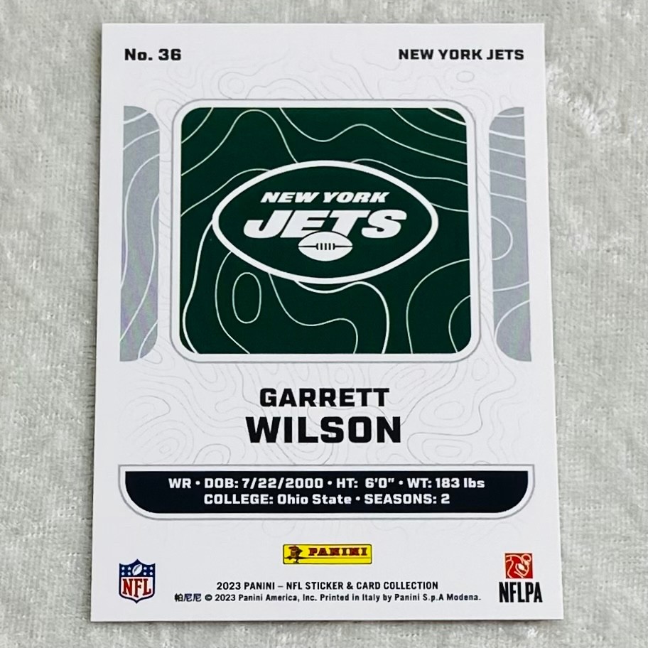 Garrett Wilson Silver Foil 2023 NFL Panini Sticker & Card Collection ...