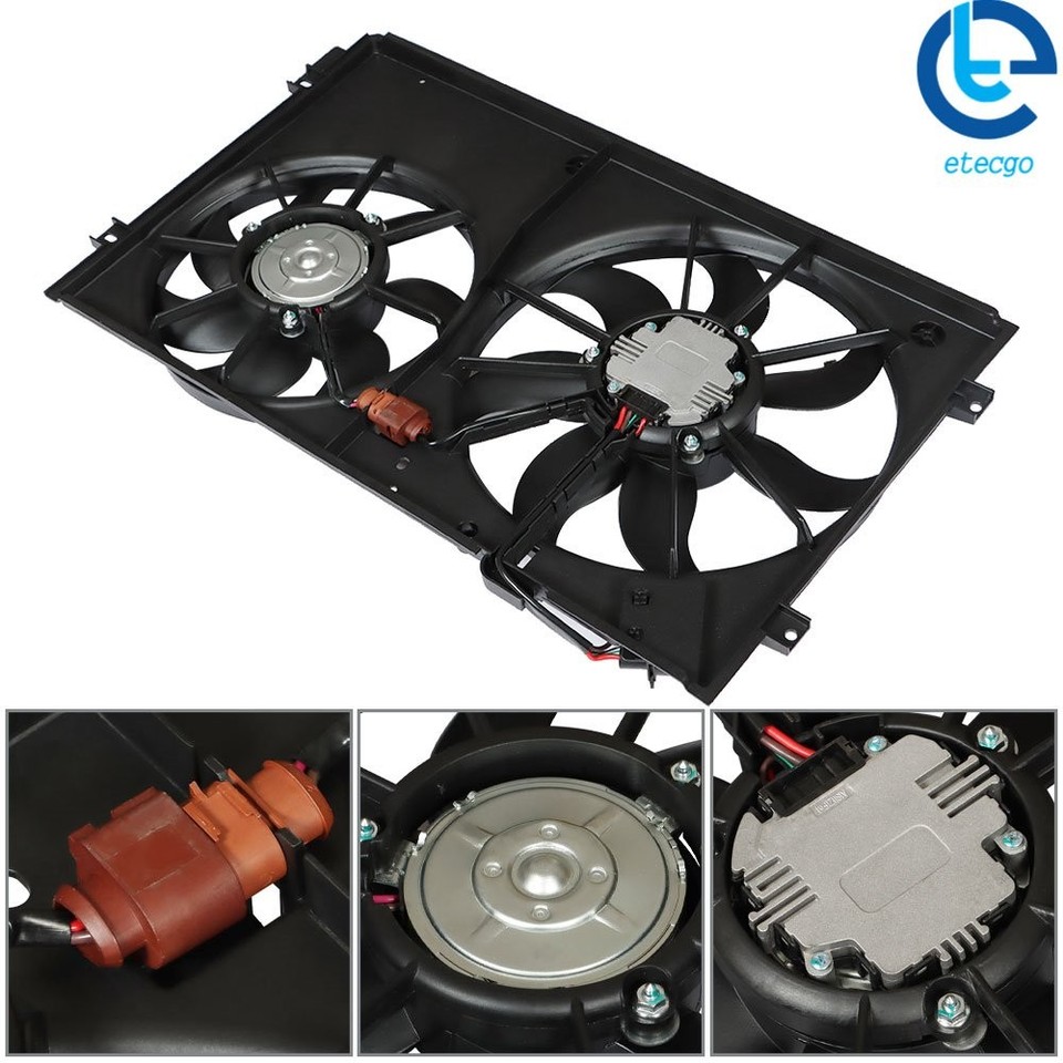 1K0959455ET For Volkswagen Jetta 2005-15 Radiator Condenser Cooling Fan ...