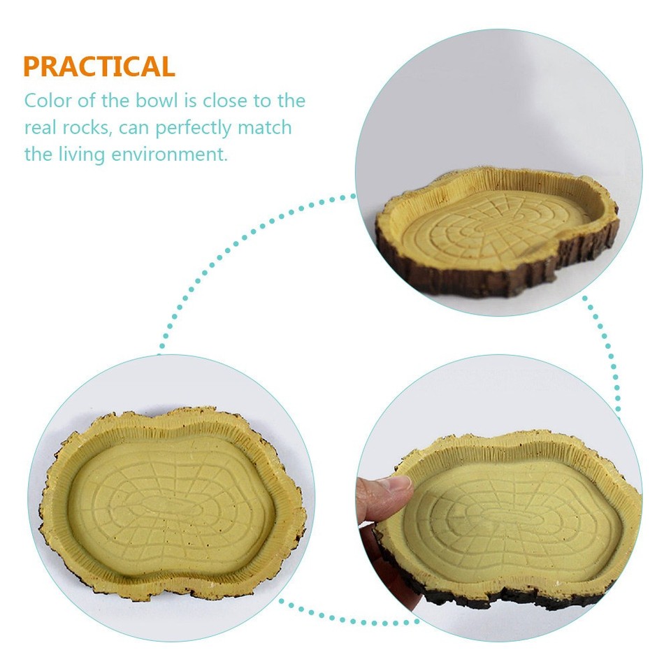 2 Pcs Reptile Feeding Drinking Tortoise Water Basin Bowl Food | eBay UK