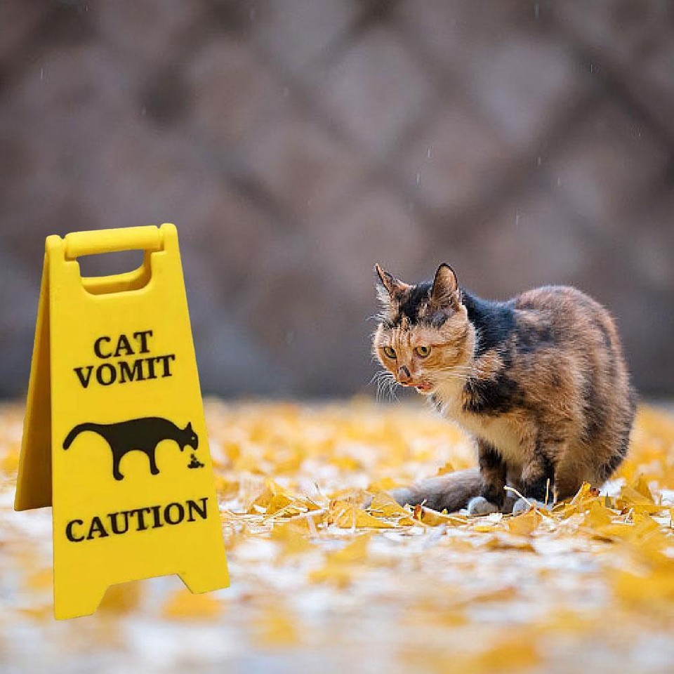 Funny Cat -Vomit Sign Gift Yard Signs New Warning Sign Hot | eBay
