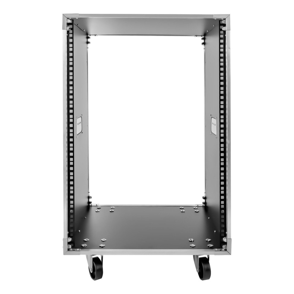16U Server Rack Open Frame Rolling Network Data Rack 19 inch w/ Casters ...