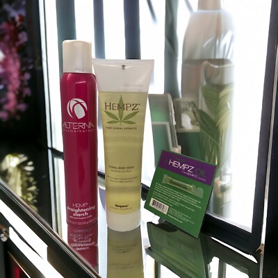 Alterna Hemp Straightening Starch 7 Oz. + 6 Hempz Shampoo & Conditioner ...