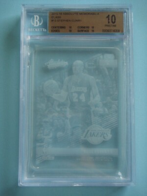 2015-16 Absolute Kobe Bryant Glass BGS 10 Type Wrong Name Stephen Curry ...