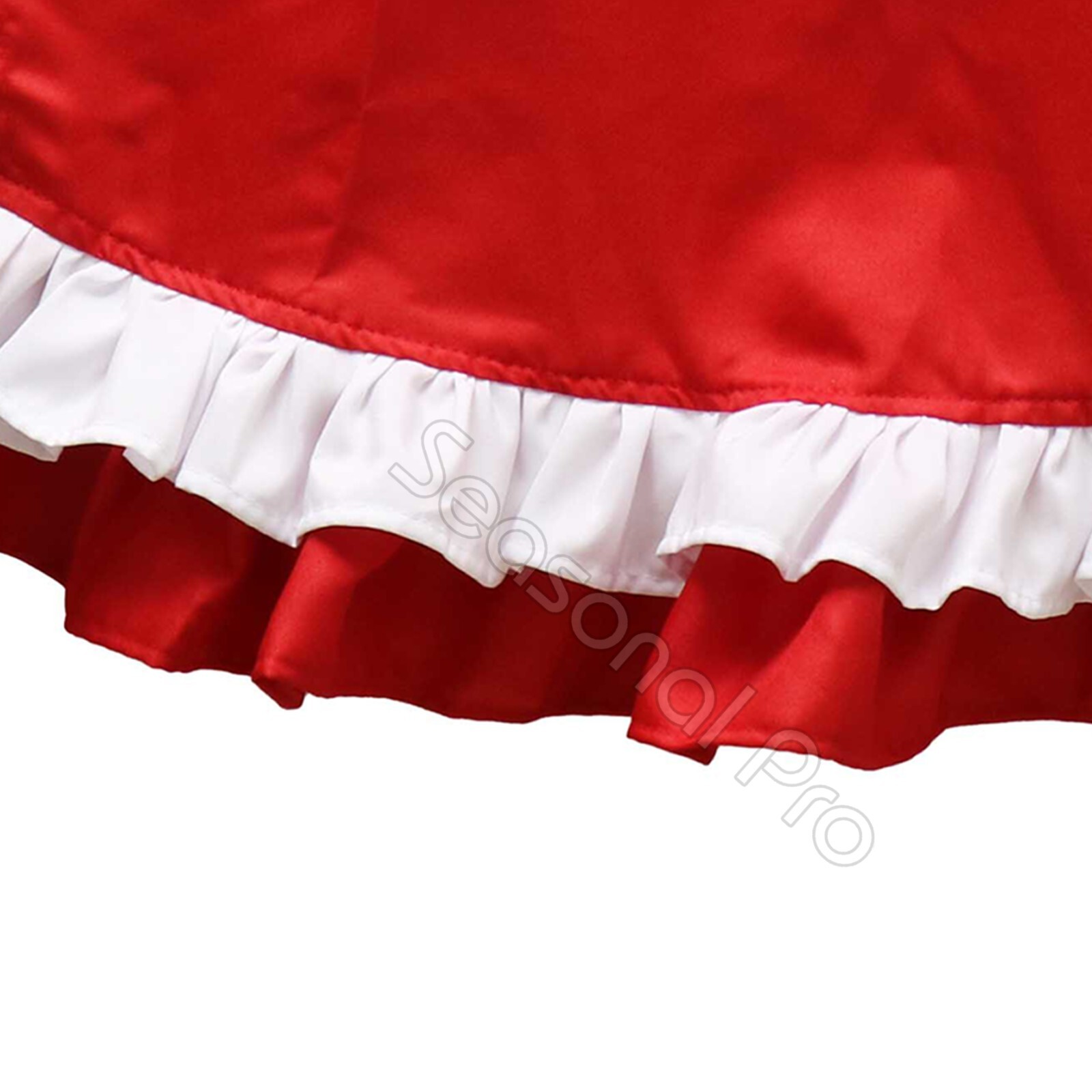 Christmas Frilly Apron Red Santa Adult Kitchen Cooking Chef Xmas Gift ...