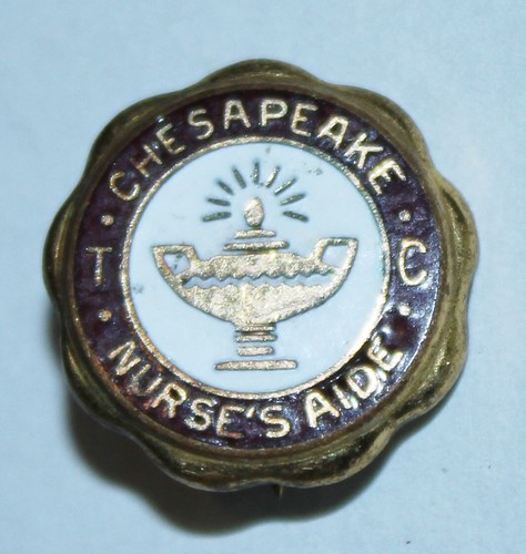 Vintage CHESAPEAKE NURSE'S AIDE ENAMELED PIN J1 | eBay