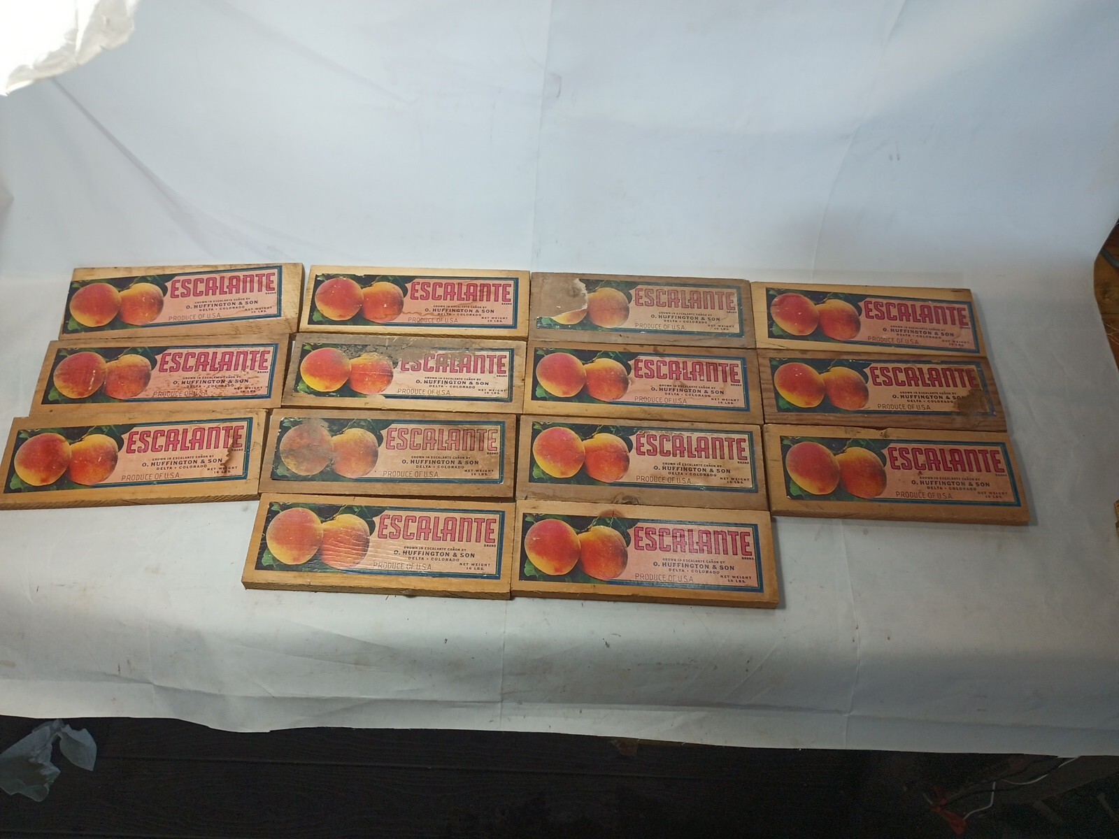 Lot Of 14vOriginal Vintage Fruit Crate/Box End Label Colorado Peaches ...