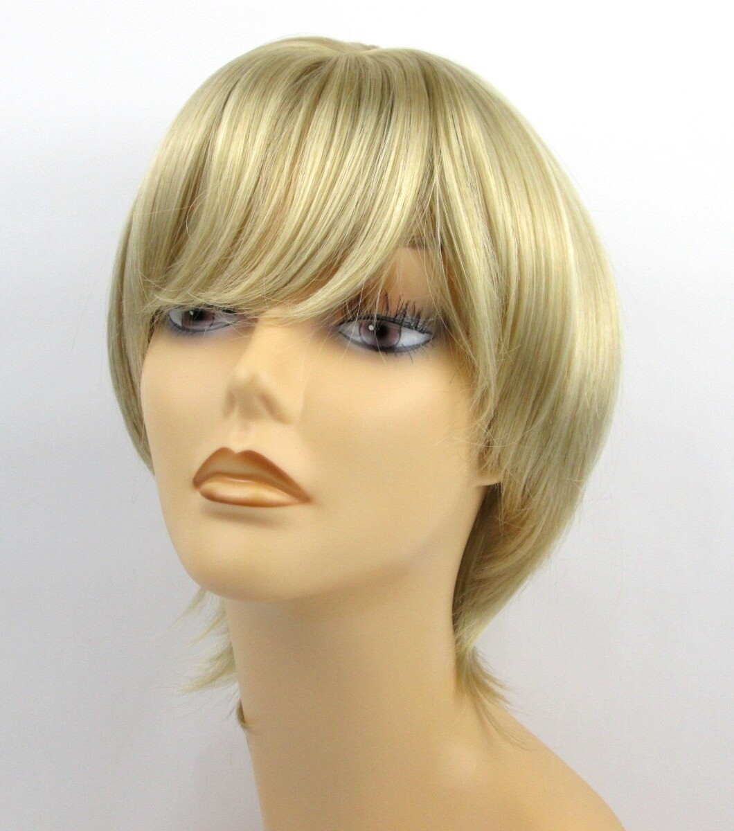 WOMEN COLLAR-LENGTH STRAIGHT HAIR WIG BLUNT W/ WISPY LAYERS BEVELED ...