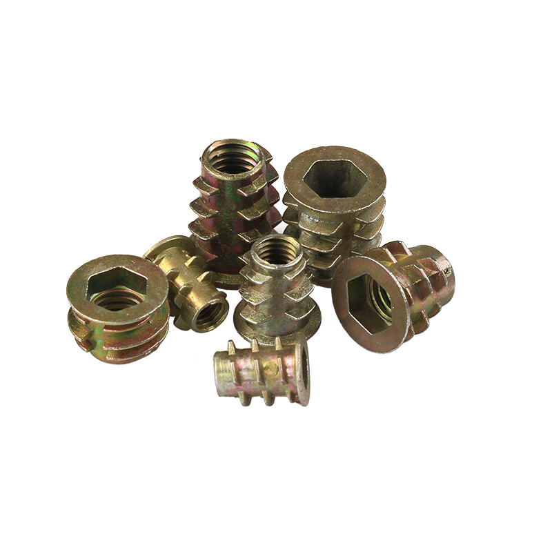 70Pcs/set Thread For Wood Insert Nut Flanged Hex Drive Head Furniture ...