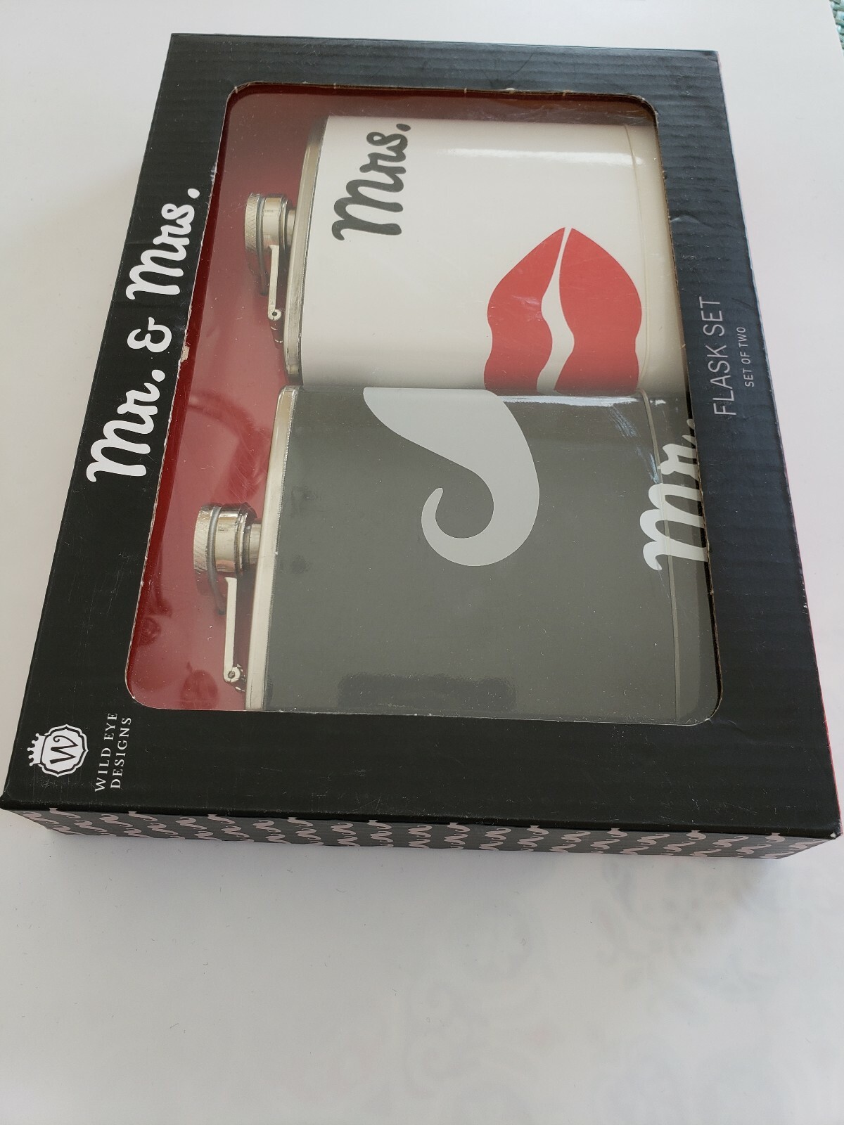 Mr. & Mrs. Flask Set for Spirits, Alcohol Drinks New | eBay